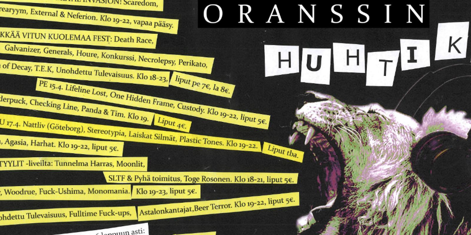 Oranssi ry: Huhtikuun tapahtumat | Suvilahti