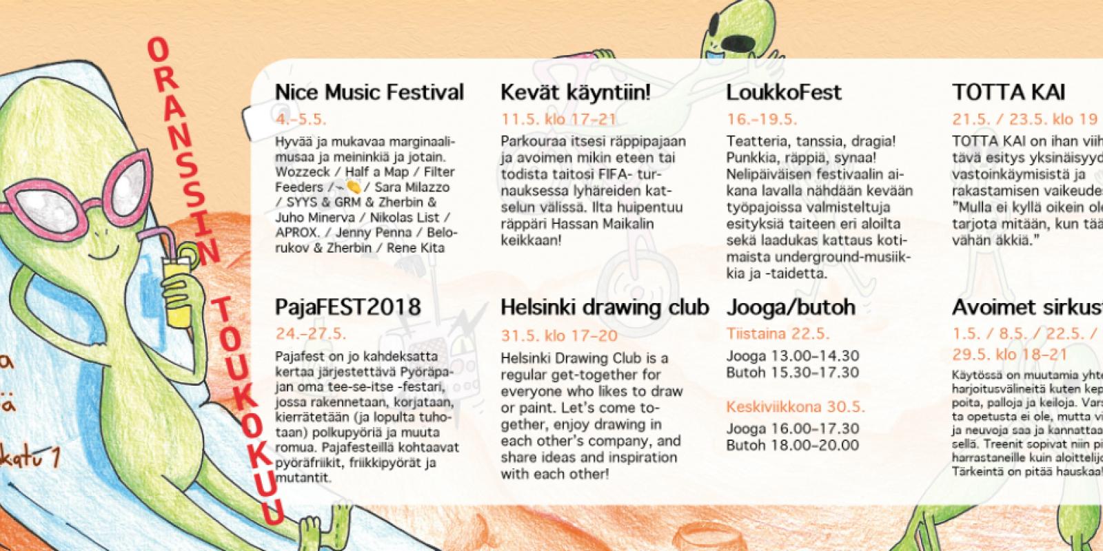 Oranssi ry: Toukokuun tapahtumat | Suvilahti
